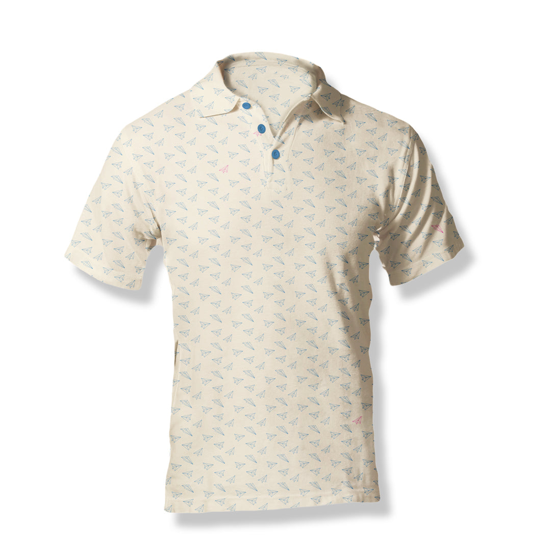 NVRLND - Men's Polo - Paper Planes – NVRLND-CC